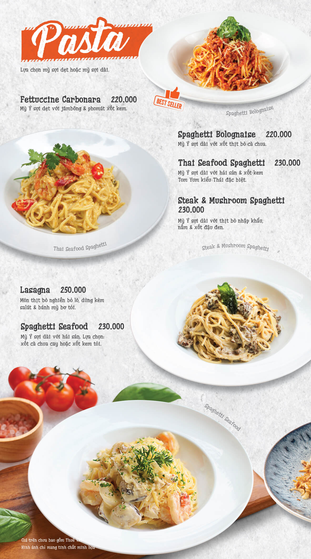 Menu Al Fresco's Hà Nội